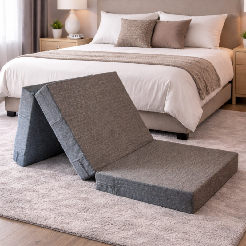 Colchón plegable 190x70 simil chenille | Confort y versatilidad